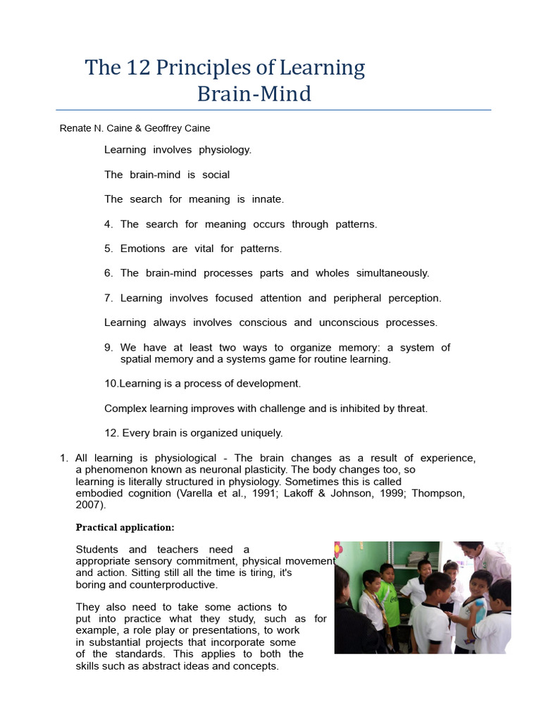 The 12 Principles of Brain Learning | PDF | Experience | Emotions