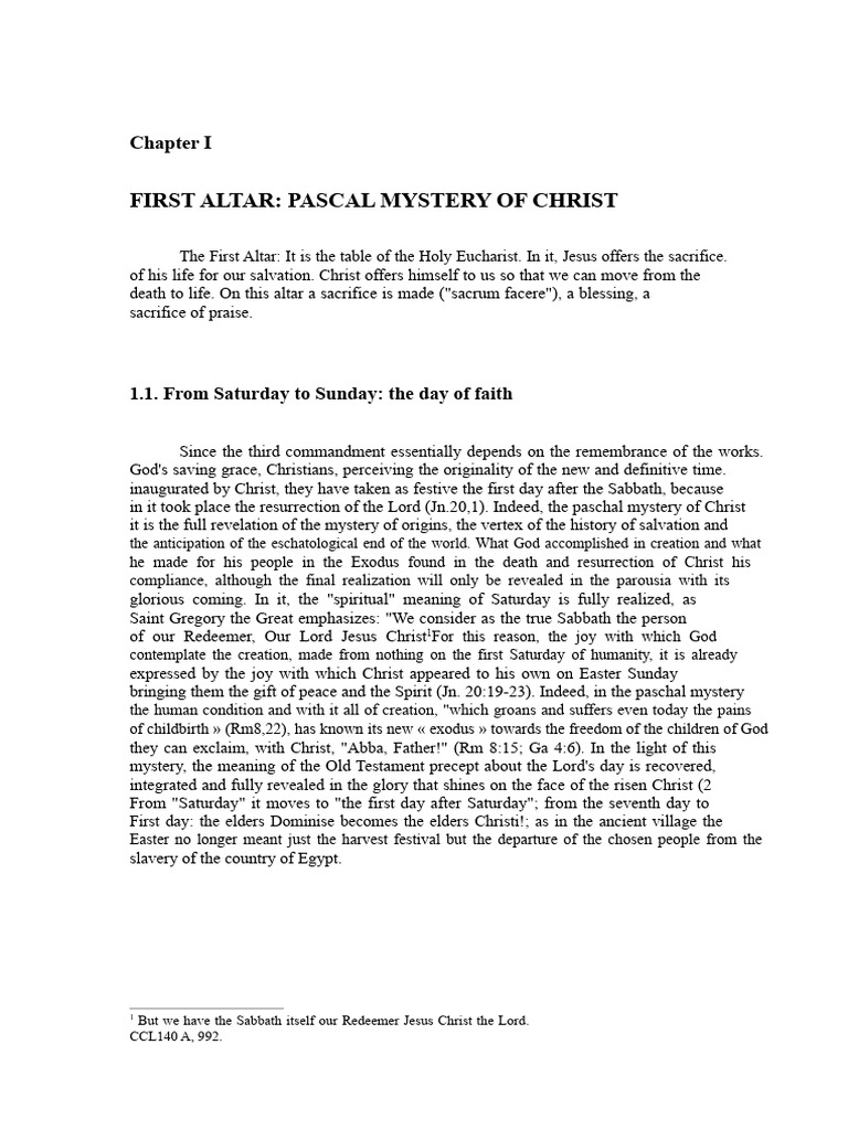 Three Altars - Full Text | PDF | Eucharist | Resurrection Of Jesus