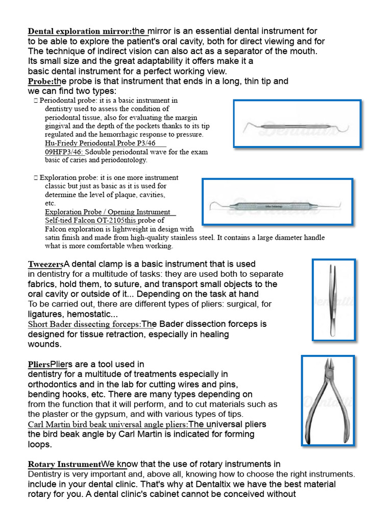 Dental Exploration Mirror | PDF | Periodontology | Medical Specialties