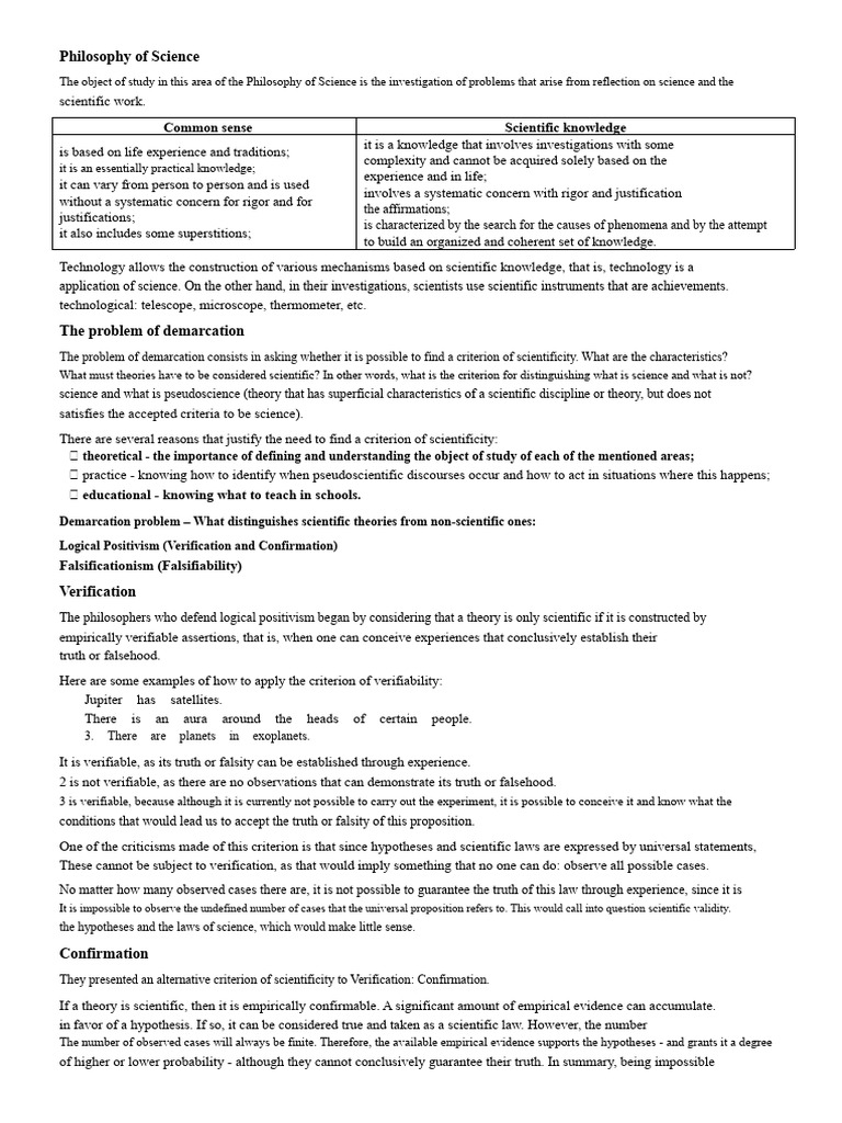 Understanding the Philosophy of Science | PDF | Falsifiability ...