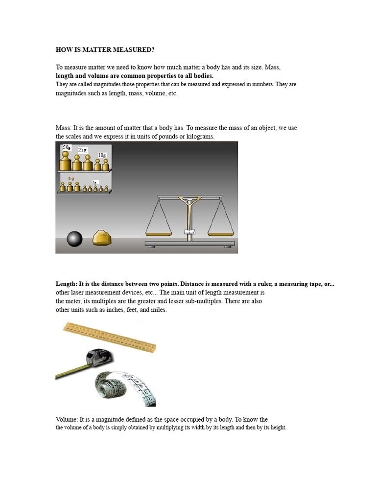 How Matter Is Measured | PDF | Density | Weight