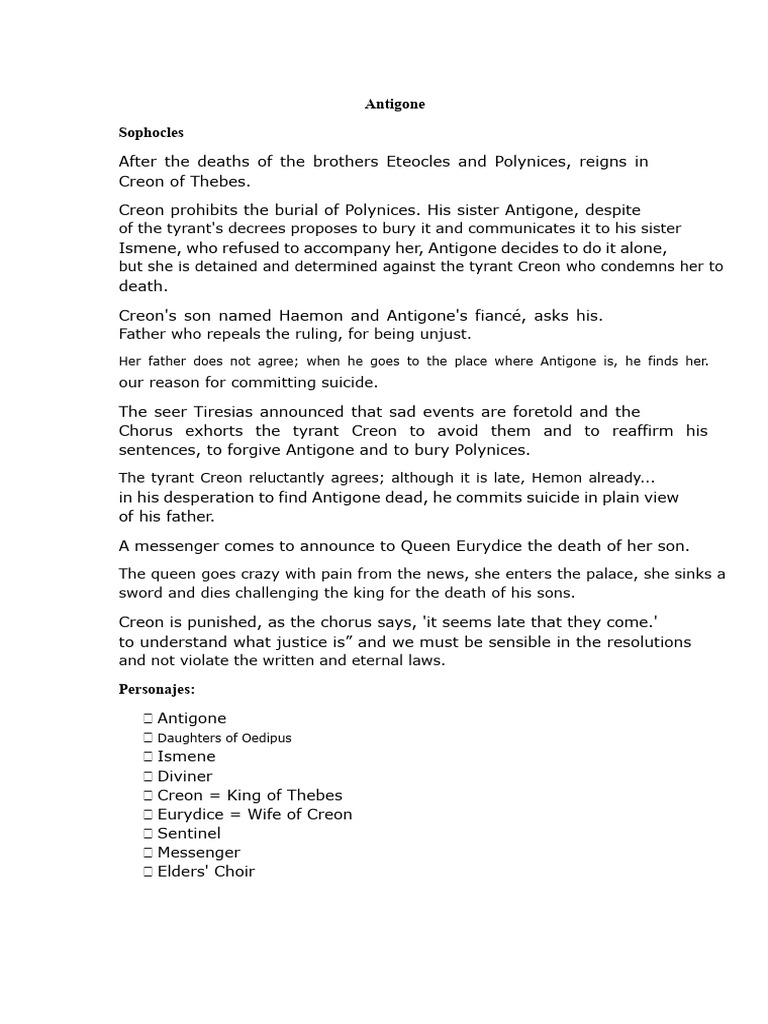 Argumentative Text Antigone | PDF | Boeotian Mythology | Theban Mythology