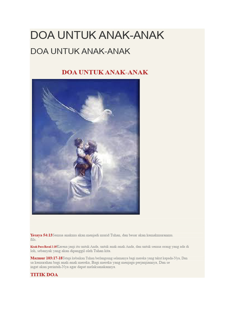 Doa Perlindungan untuk Anak-anak | PDF