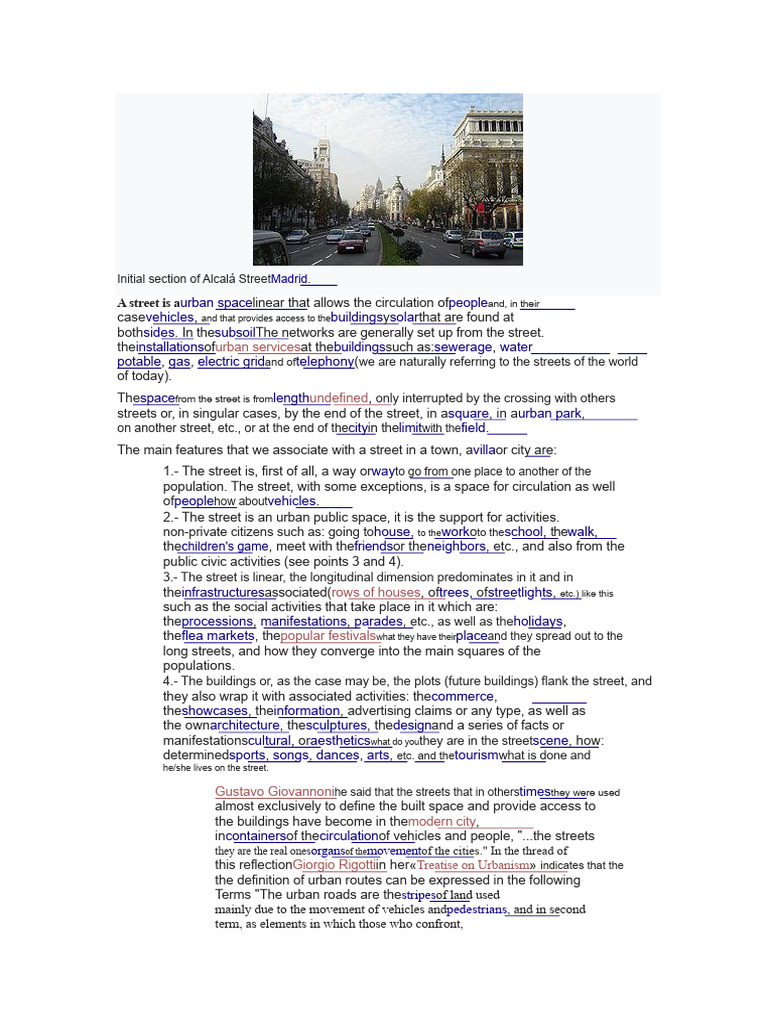 Streets Definition | PDF | Street | Sidewalk