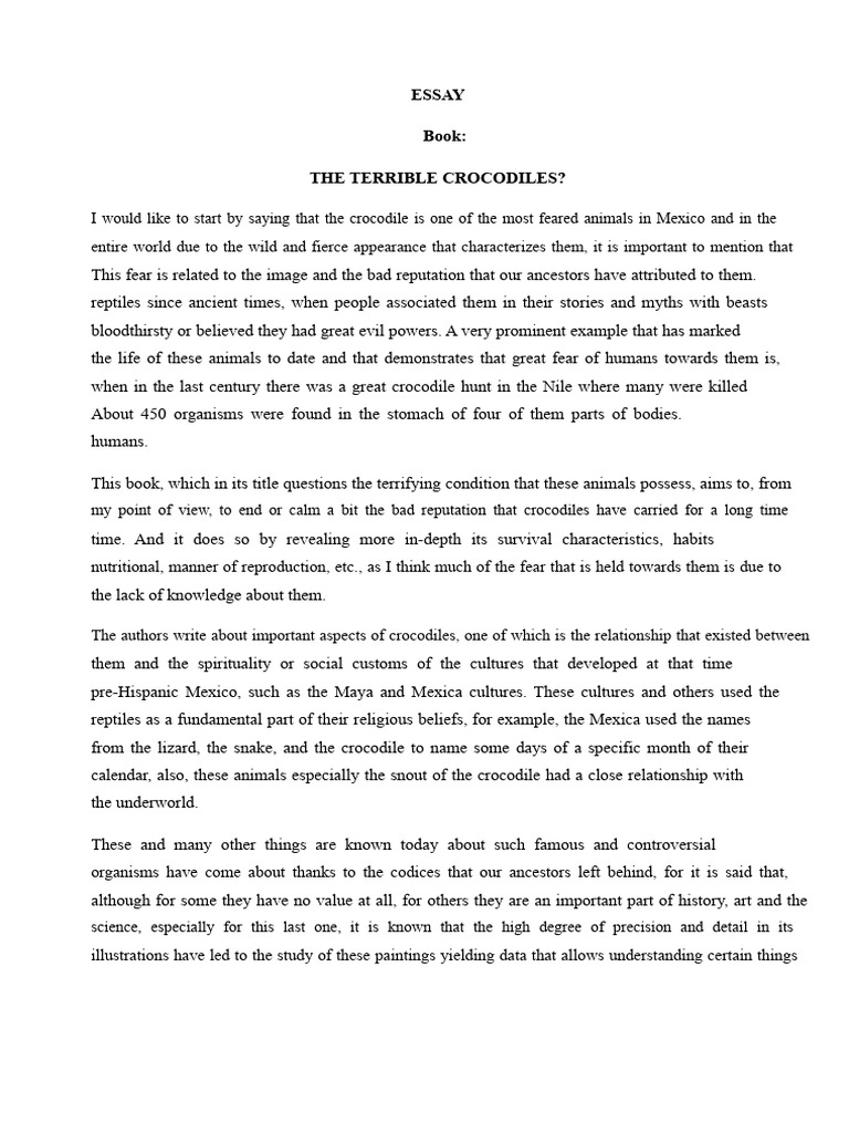 Essay The Terrible Crocodiles | PDF | Crocodile