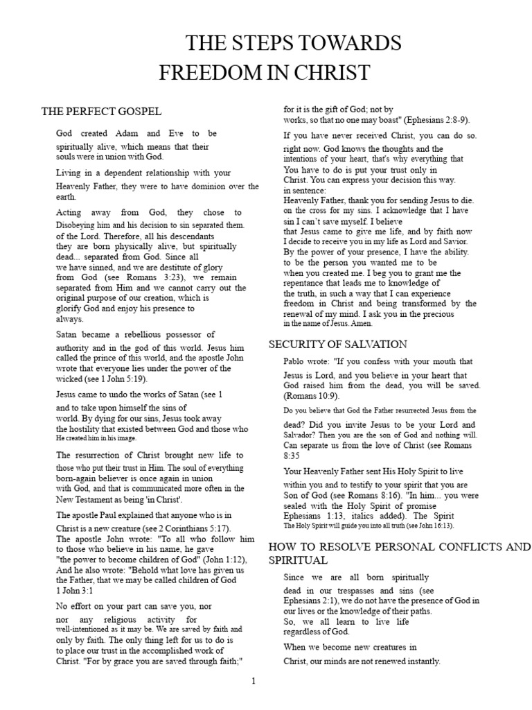 Steps to Freedom in Christ | PDF | Jesus | Satan