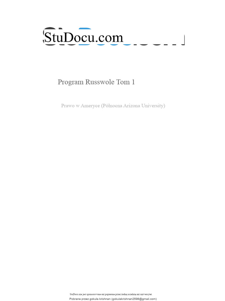 Program Russwole Tom 1 | PDF