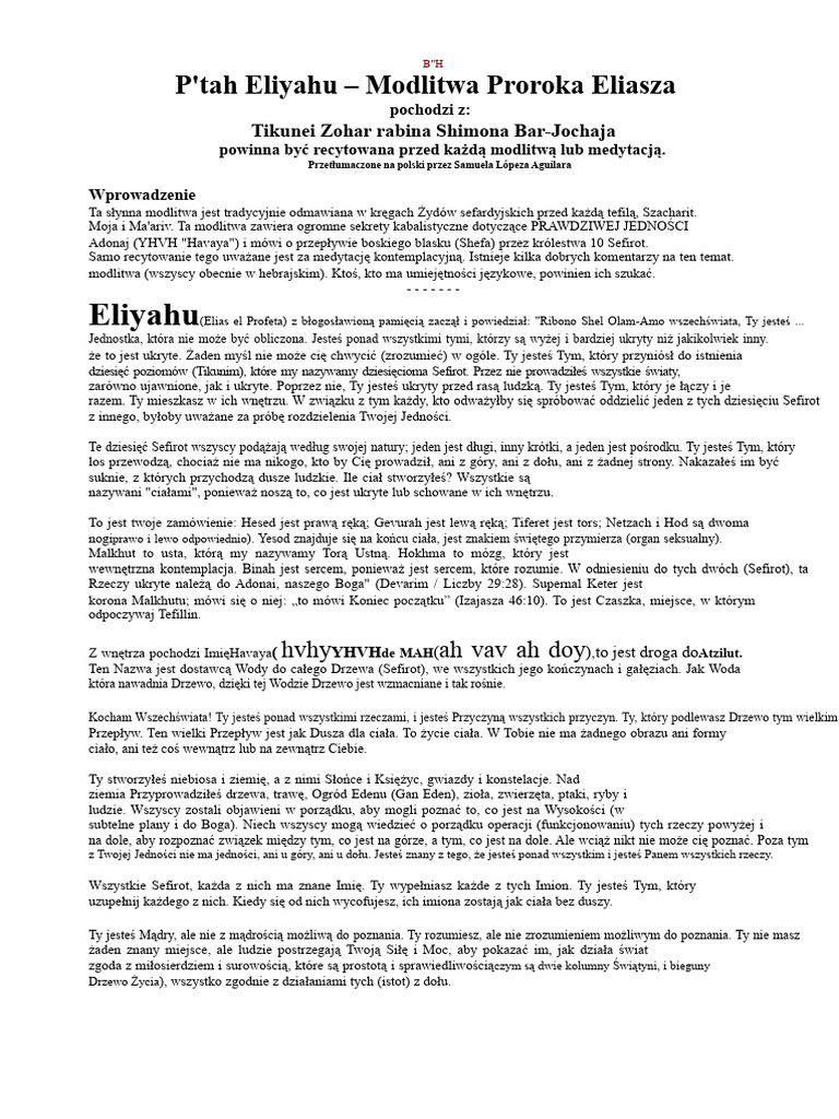 K-Modlitwa Proroka Eliasza | PDF