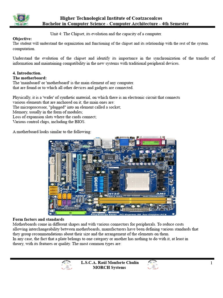 U4, The Chipset, Its Evolution and The Capability of A Computer | PDF | Computer Architecture ...