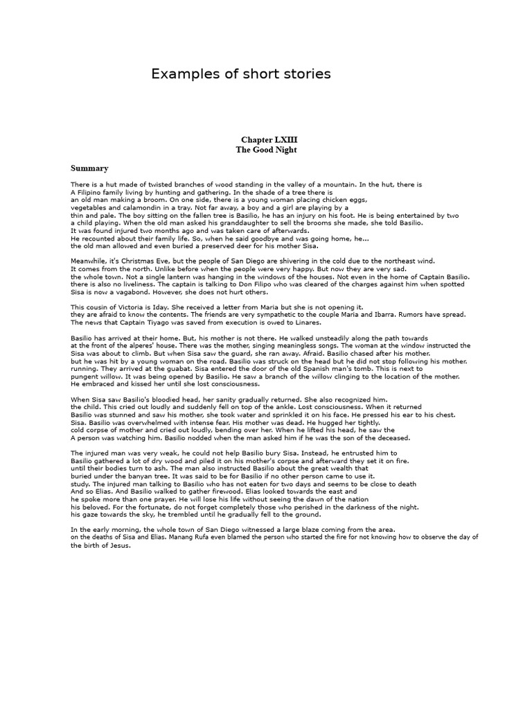 Examples of Short Stories | PDF | Anger