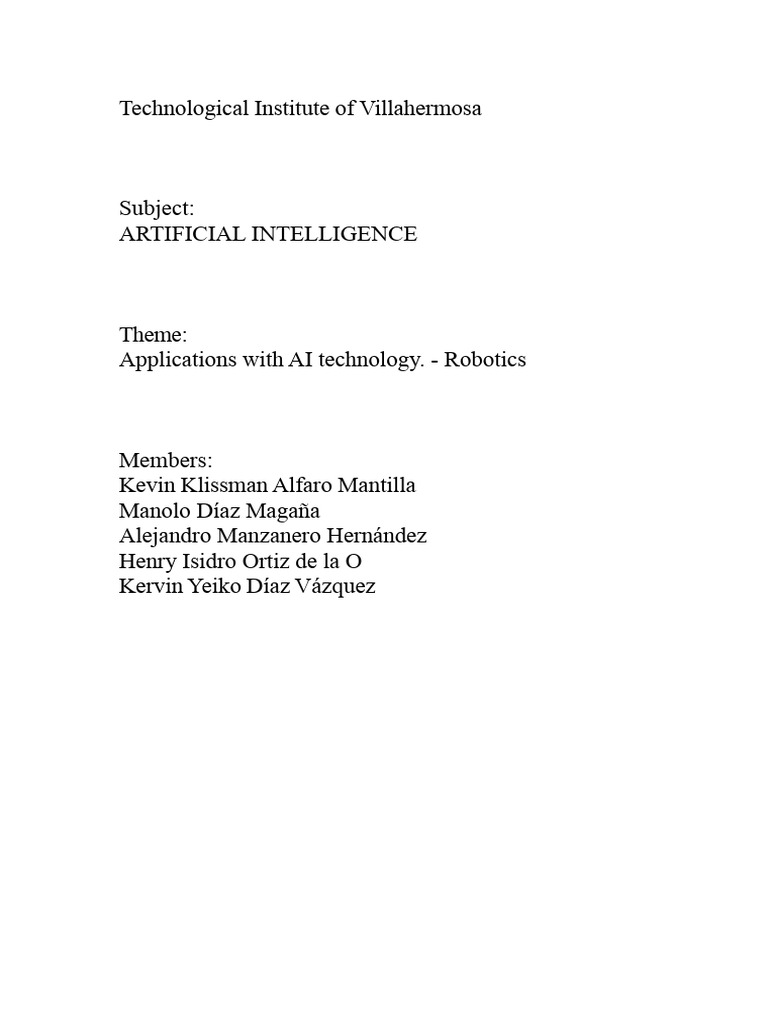 Artificial Intelligence Robotics Pdf Electrical Network Welding