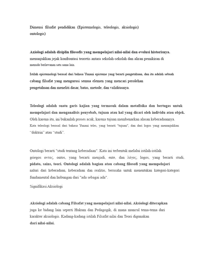 Dimensi Filosofi Pendidikan BARU | PDF