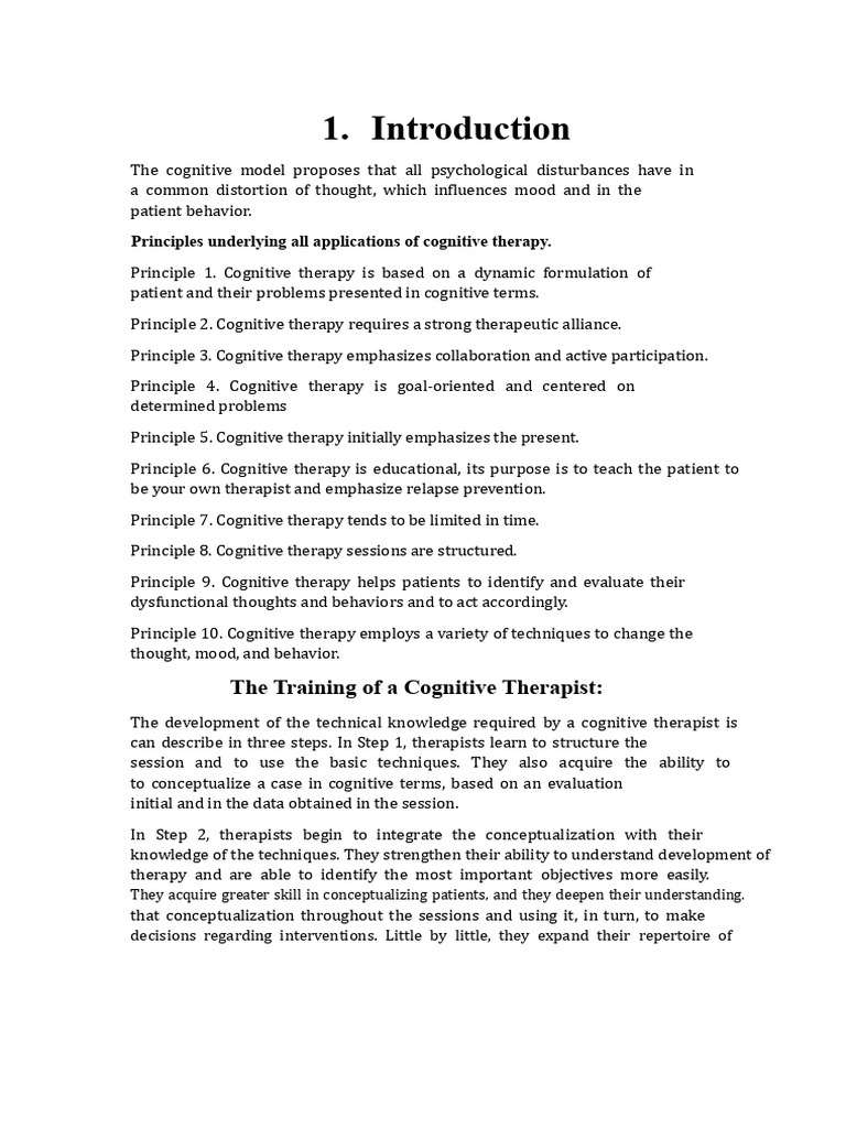 Cognitive Therapy Basic Concepts and In-Depth Analysis | PDF ...