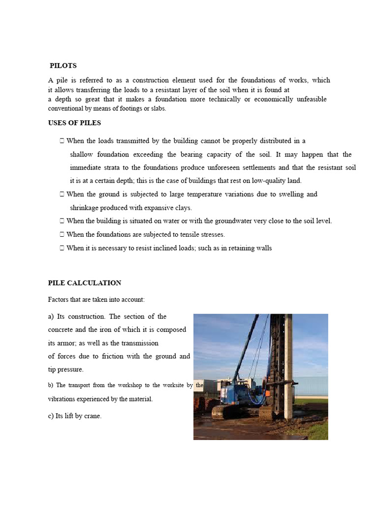 Construction Process of Piles | PDF | Foundation (Engineering ...