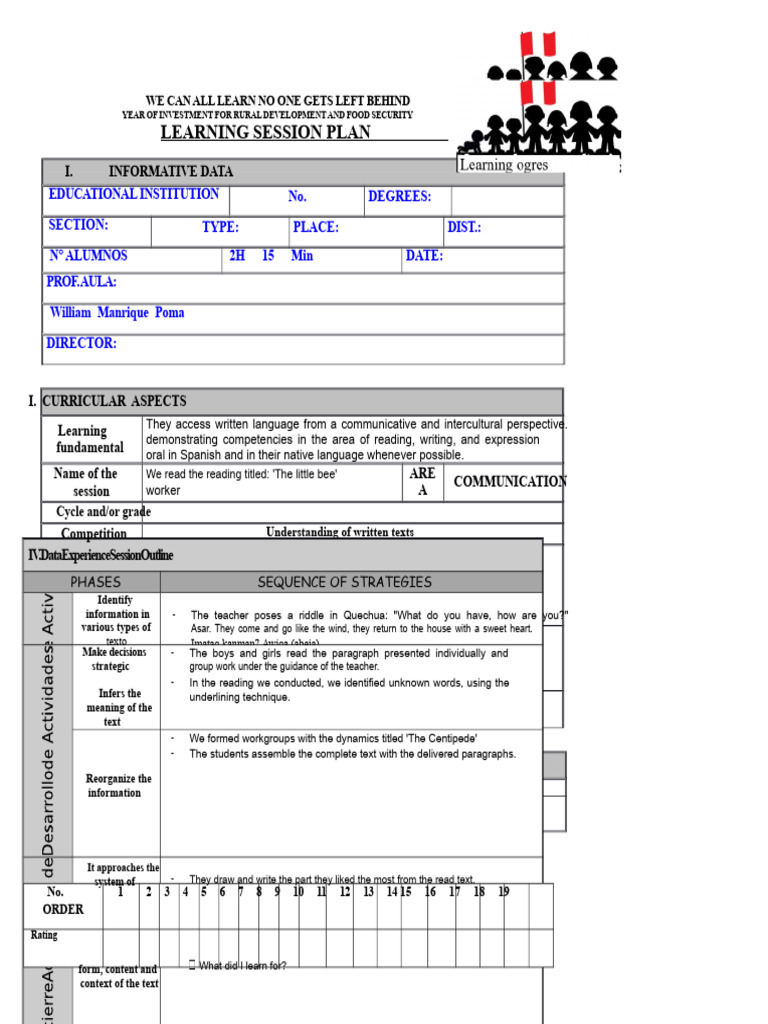 We Read The Reading Titled: "The Hardworking Little Bee" | PDF ...