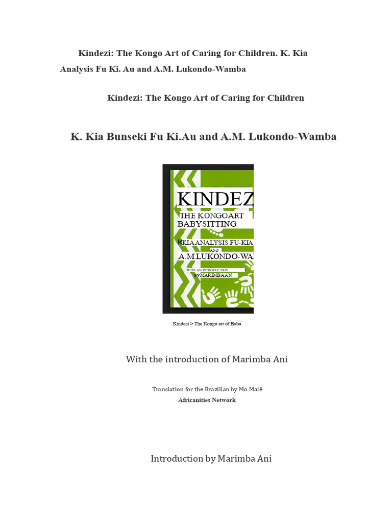 Bunseki FU-KIAU: Kindezi - The Kongo Art of Caring For Children | PDF ...