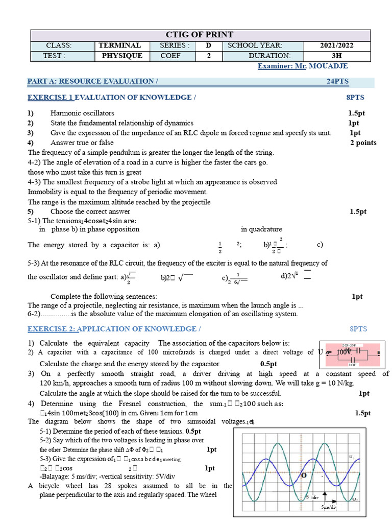 Terminal D PHYSICS | PDF | Capacitor | Resonance