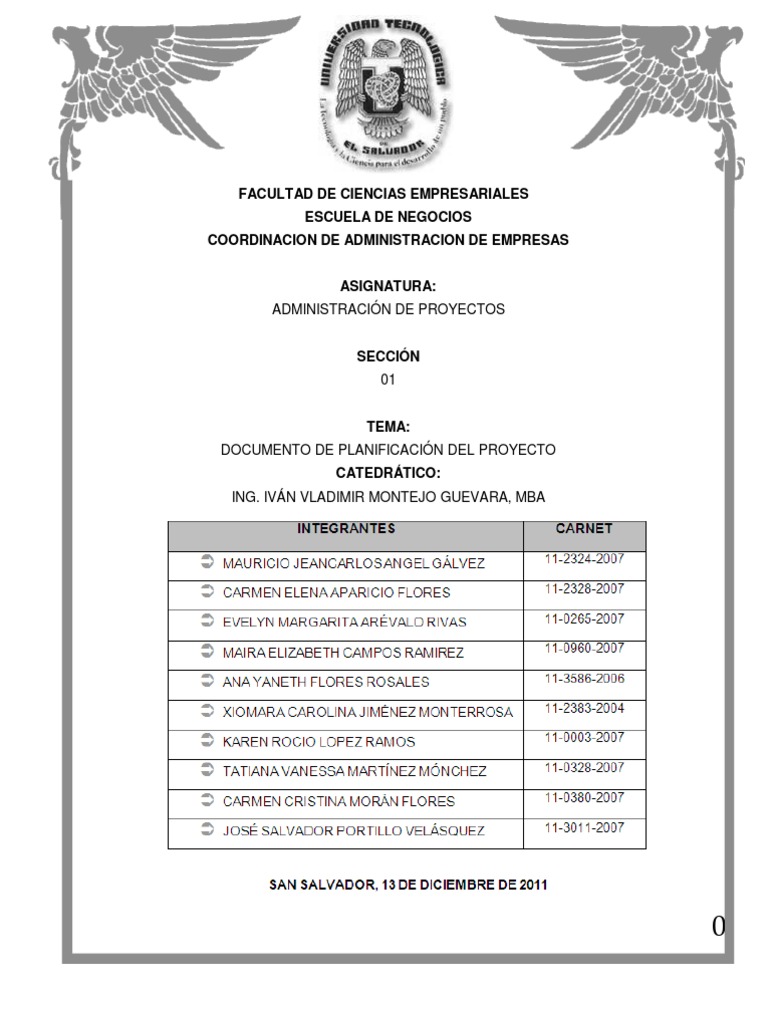 Plan de Proyecto Final | PDF | Calidad (comercial) | Planificación