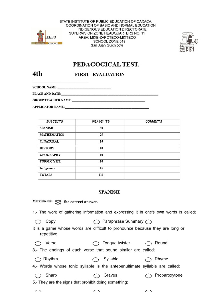 Fourth Grade Exam I Bimester | PDF | United States Dollar | Circulatory ...