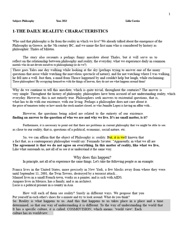 4 - The Everyday and Reality | PDF | Knowledge | Modernity