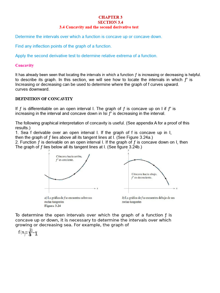 Concavity and Second Derivative Test | PDF | Functions And Mappings ...
