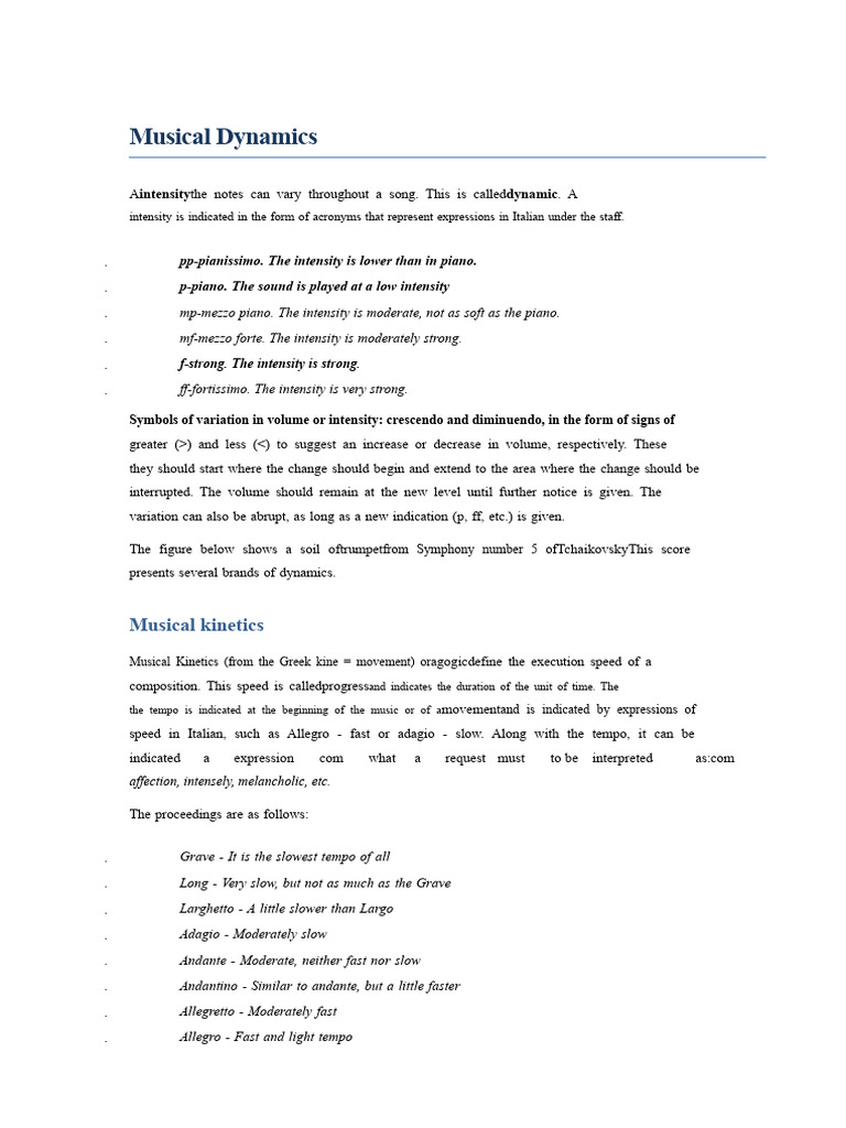 Musical Dynamics | PDF | Performing Arts | Symbols