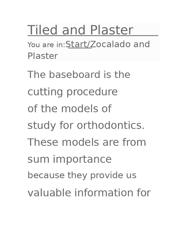 Orthodontic Model Preparation Guide | PDF | Orthodontics | Plaster