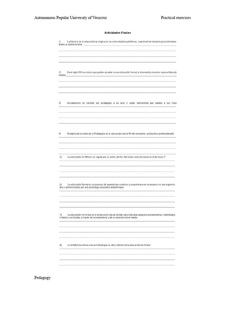 Pedagogy Practical Exercises Guide | PDF | Pedagogy | Learning