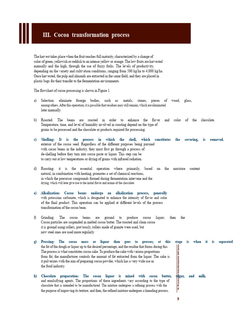 Cocoa To Chocolate Process | PDF | Cocoa Bean | Cocoa Solids
