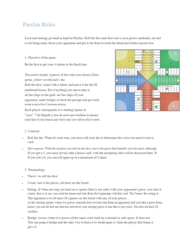 Parchís Rules - Castella | PDF | Tabletop Games | Games Of Mental Skill