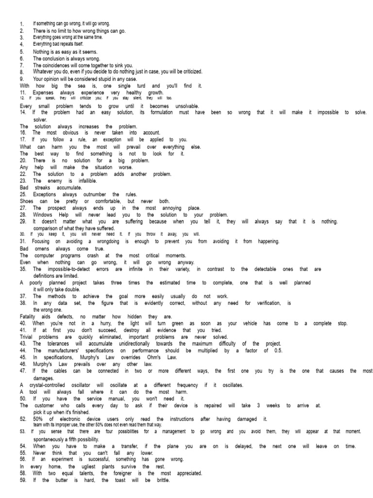Murphy's Laws | PDF