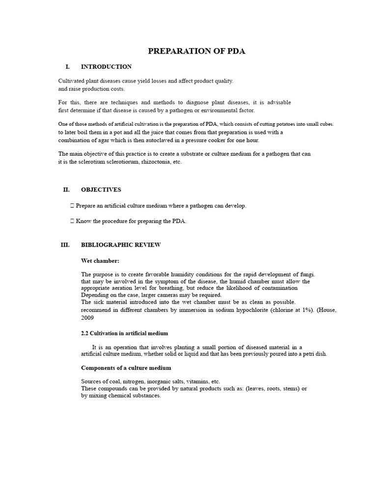 Report 1 PDA | PDF | Growth Medium | Sterilization (Microbiology)