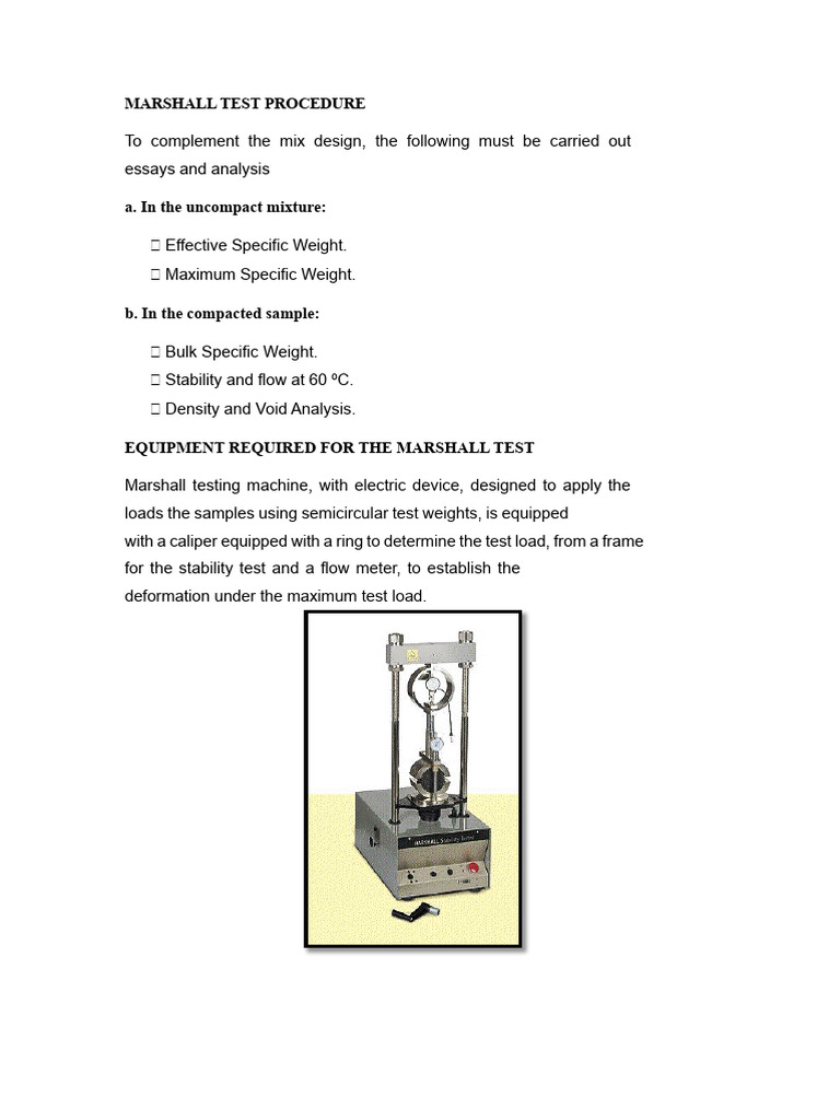 Marshal Test Procedure | PDF | Creep (Deformation) | Density