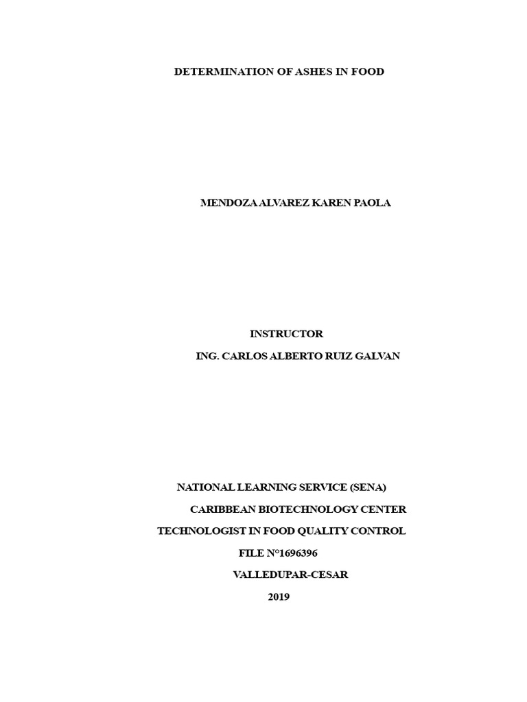 Determination of Ash in Food | PDF | Foods | Organic Matter