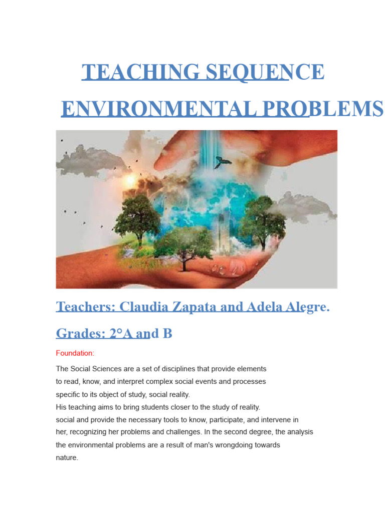Teaching Sequence 2 Environmental Issues Adela... | PDF | Nature ...