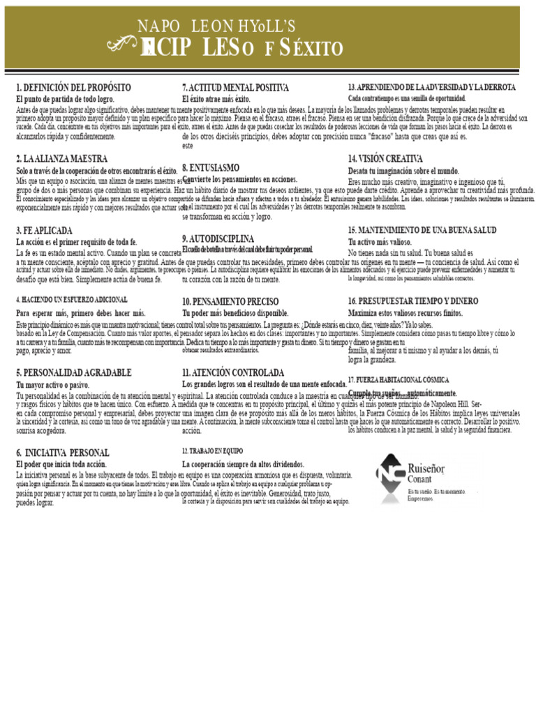 17 Principios para el Éxito Personal | PDF | Mente | Experiencia