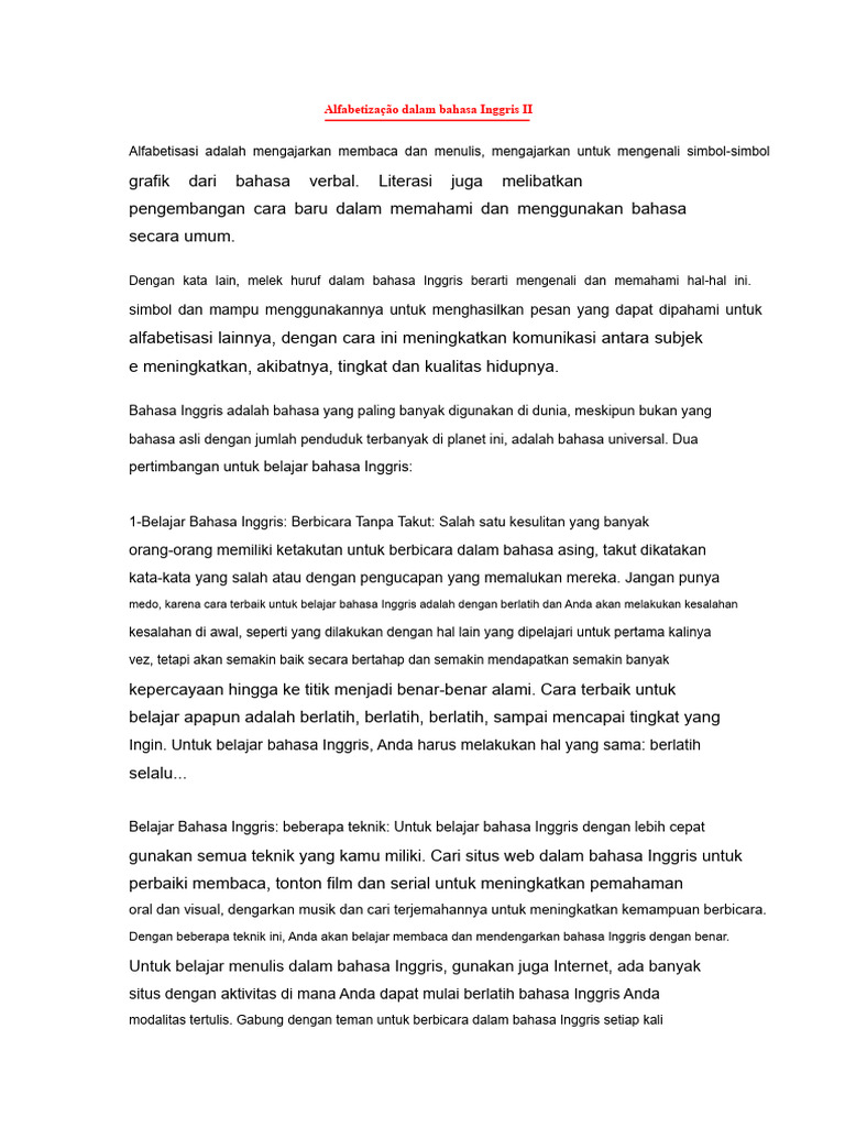 Membaca Dalam Bahasa Inggris II | PDF