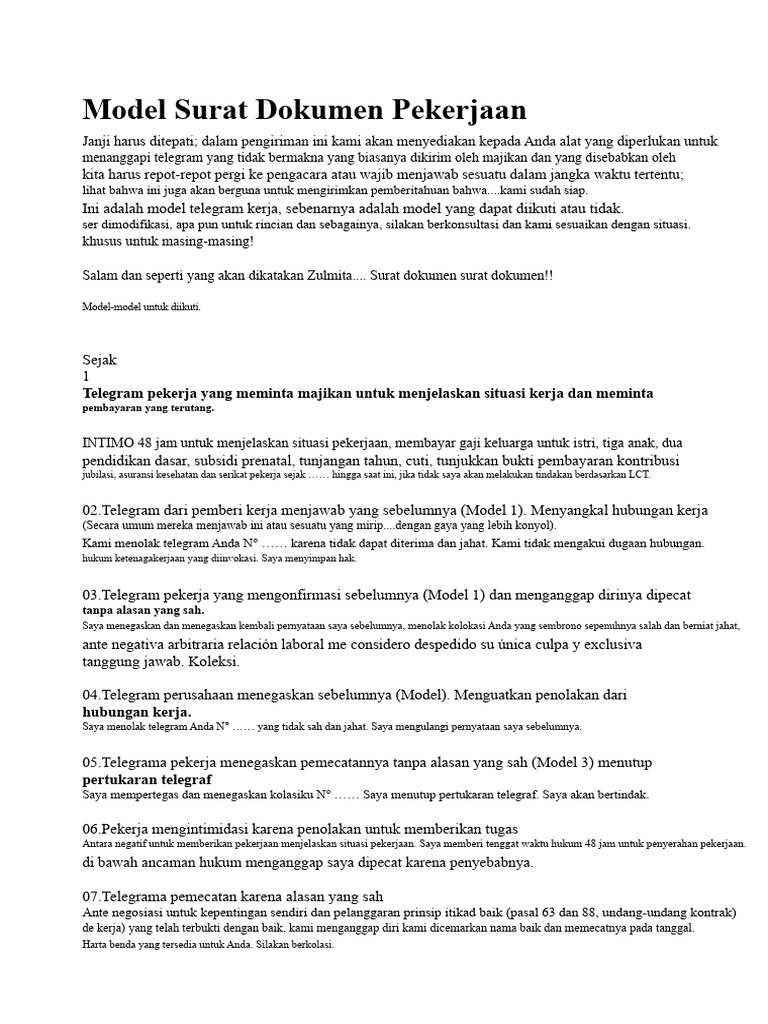 Model Surat Dokumen | PDF