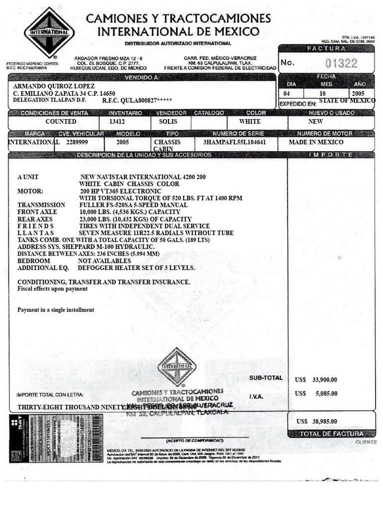 International Invoice 2011 | PDF