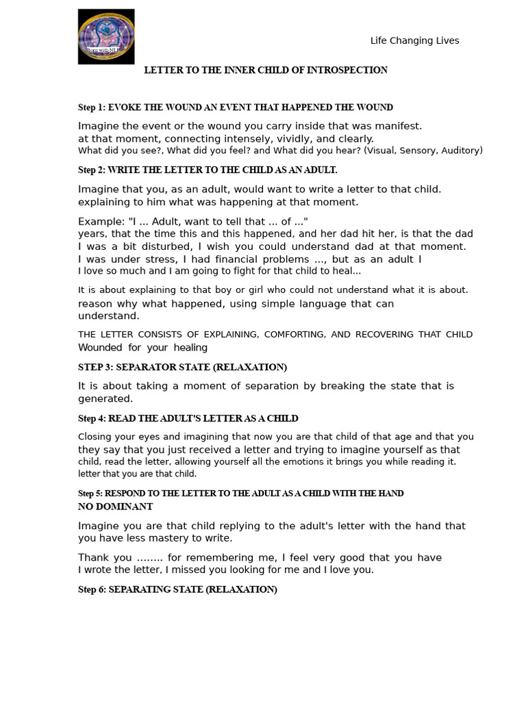 Healing Through Inner Child Letters | PDF | Wound | Mental Processes