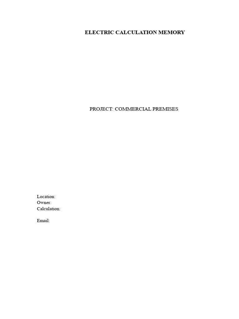 Electric Calculation Report For Commercial Premises | PDF | Risk | Fuse ...