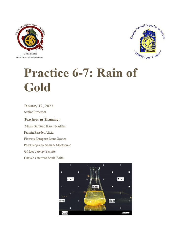 Rain of Gold | PDF | Precipitation (Chemistry) | Chemical Substances
