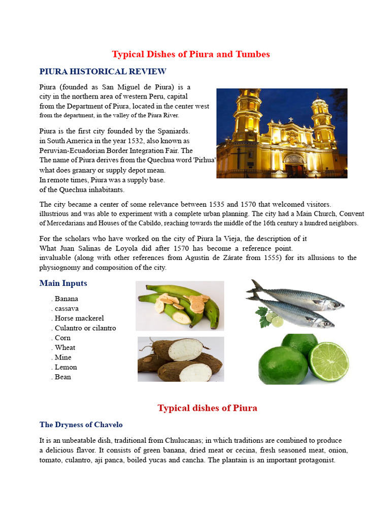 Typical Dishes of Piura and Tumbes | PDF | Foods | Cooking