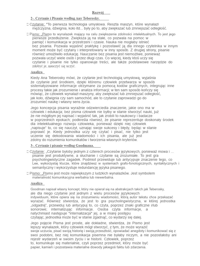 Czytanie I Pisanie Ana Teberosky | PDF