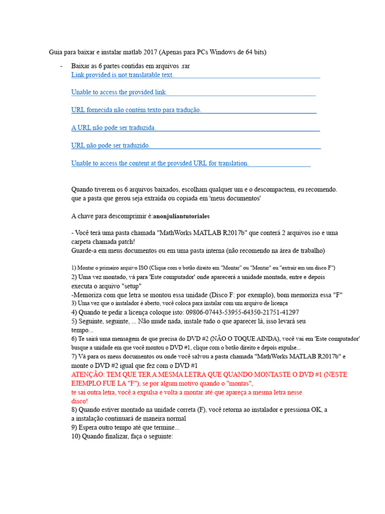 Guia para Baixar e Instalar o Matlab 2017 | PDF | Matlab | DVD
