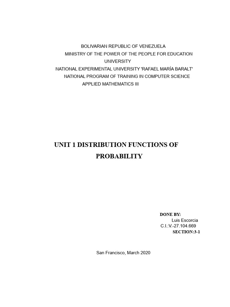 Unit #1 Probability Distribution Functions | PDF | Probability Distribution | Normal Distribution