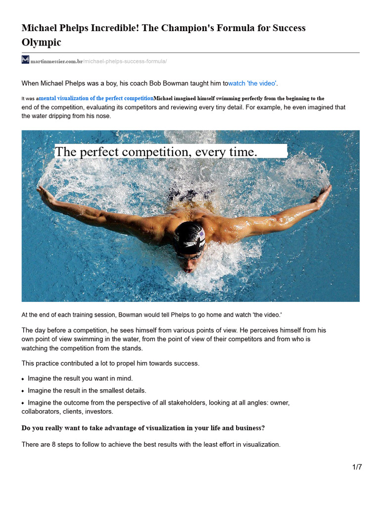 Michael Phelps, Incredible The Formula For Success of The Olympic ...