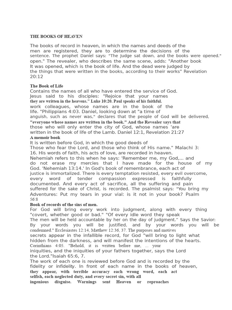 The Books of Heaven | PDF | Revelation | Jesus