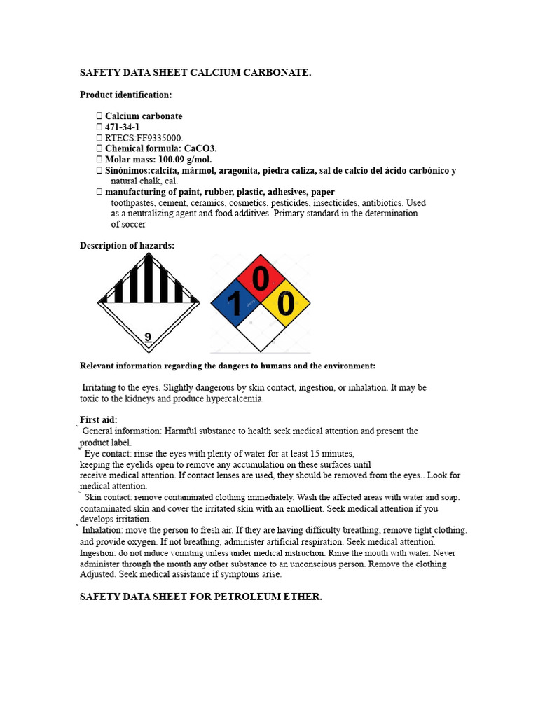 Laboratory Safety Data Sheet 2 | PDF | Sulfate | Water