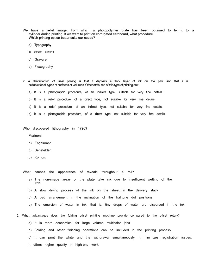 Graphic Arts Test 2010 | PDF | Printing | Lithography